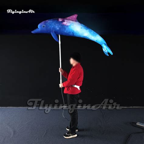 2m Length Amazing Inflatable Dolphin Puppet Parade Holding Blow Up Sea