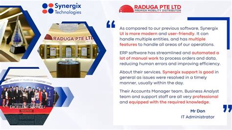 Synergix Technologies Pte Ltd On Linkedin Customertestimonial Synergixtechnologies Erpsoftware
