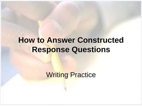 Constructed Response Practice Ppt