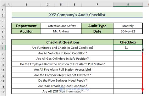 How To Create An Audit Checklist In Excel With Easy Steps