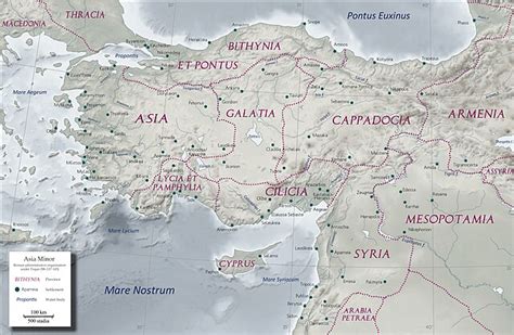 Fileasia Minor In The 2nd Century Ad General Map Roman Provinces