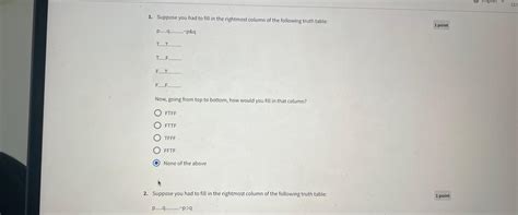 Solved Suppose You Had To Fill In The Rightmost Column Of