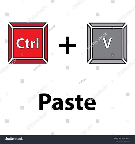 Ctrlv Keyboard Shortcut Vector Illustration Hotkeys Stock Vector Royalty Free 2409036727