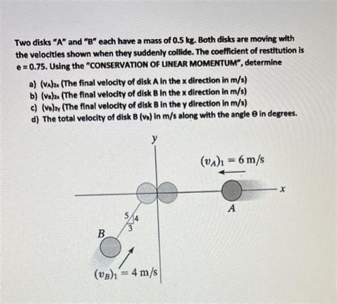 solved two disks a and b each have a mass of 0 5 kg