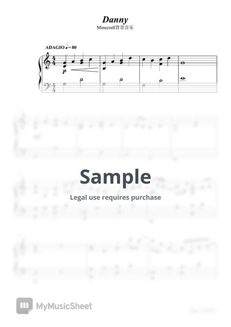 Daniel C418 Rosenfeld Danny Minecraft Bgm Sheet Music By Dogemusic