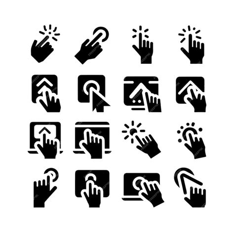 Set Of Arrow Web Cursors Set Computer Pointer Click Icon Clicking
