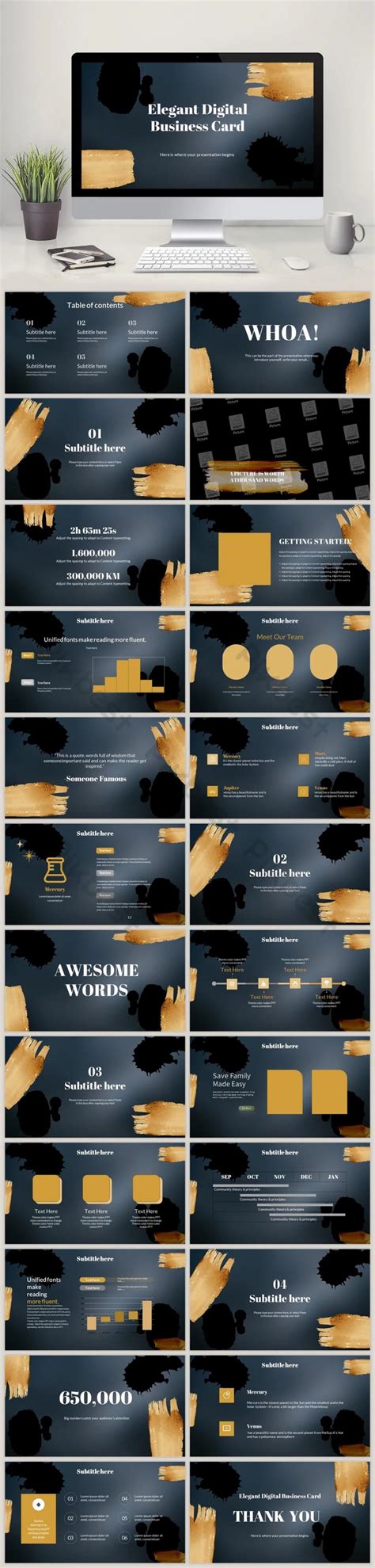 เทมเพลต Powerpoint นามบัตรสีขาวนามบัตรสร้างสรรค์นามบัตรสวยงามนามบัตรโฆษณา ธีม พื้นหลัง
