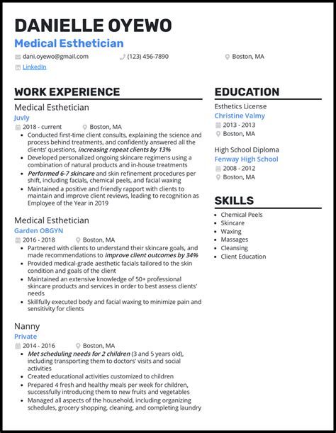 3 Medical Esthetician Resume Templates And Examples For 2025
