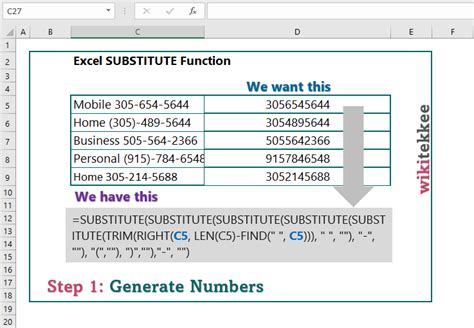 Excel SUBSTITUTE Function Examples Wikitekkee