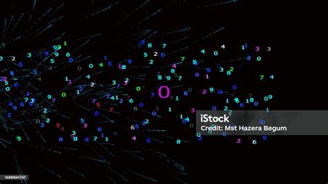 Aliran Kode Matriks Biner Di Layar Angka Matriks Komputer Dan Latar Belakang Hitam Ilustrasi