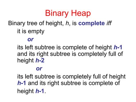 Binary Heap Structure Types And Uses Ppt
