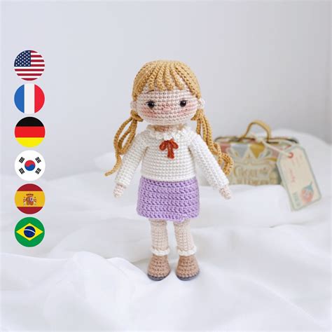 Maya Doll Crochet Doll Amigurumi Pattern Digital Pdf Files Häkelanleitung Patrón English