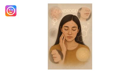 A Young Woman Is Surrounded By Faint Overlays Of Hormonal Symbols And