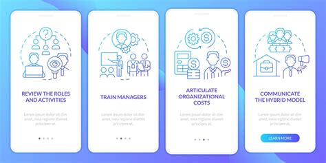 Steps To Transformation Blue Gradient Onboarding Mobile App Screen Remote Work Walkthrough 4