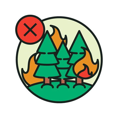 Prevention Forest Fire Icon Isolated 24744186 Vector Art At Vecteezy