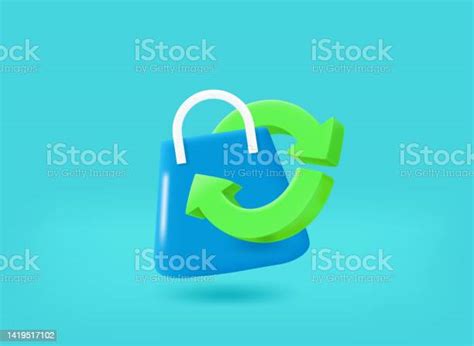 화살표가있는 쇼핑백 캐쉬백 개념 3d 벡터 일러스트 레이 션 3차원 형태에 대한 스톡 벡터 아트 및 기타 이미지 3차원 형태