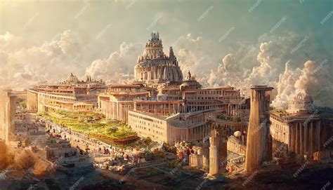 Premium Photo Raster Illustration Of Ancient City Of Ancient Greece