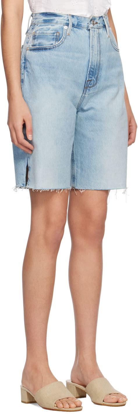 Frame Blue Bermuda Denim Shorts Frame Denim