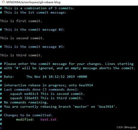 Git Rebase 合并提交，精简 Git Loggit Rebase合并提交 Csdn博客
