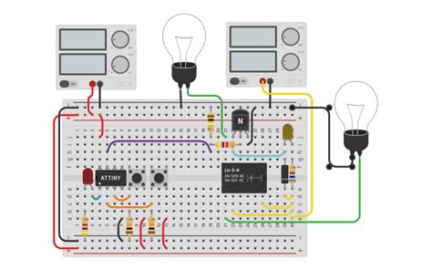 circuit design attiny85 timer relay tinkercad