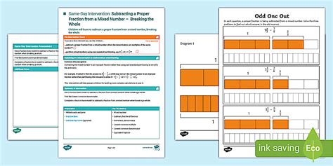 👉 Y5 Maths Plan Fraction Subtract Mixed Number Breaking A Whole