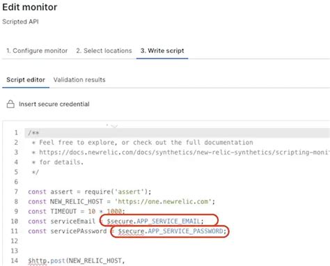 Store Secure Credentials For Scripted Browsers And Api Tests New Relic Documentation
