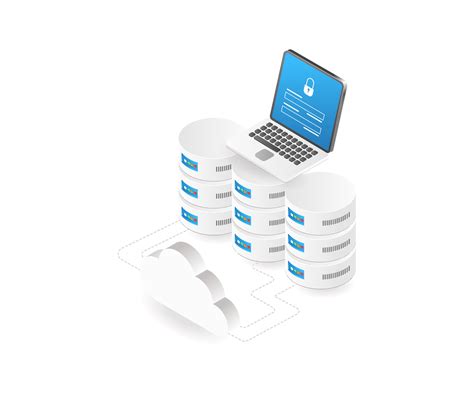 Computer Cloud Server Database Security Password 27570717 Vector Art At