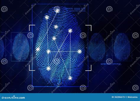 Fingerprint Scanning Identification System Biometric Authorization And Business Security