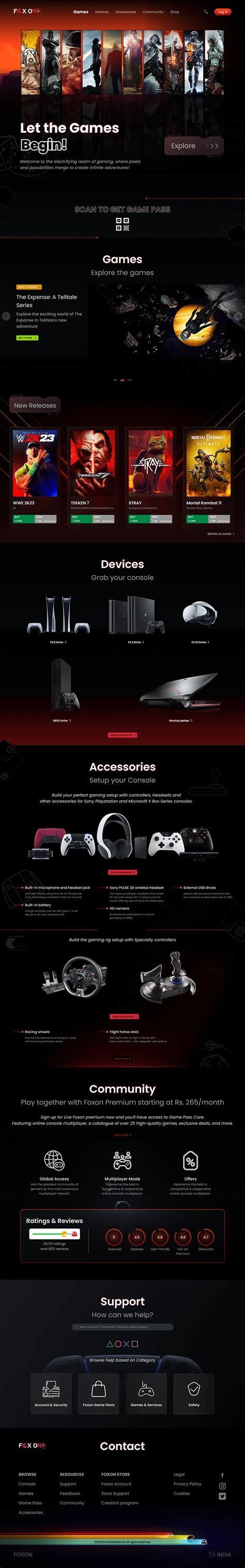 game website ui design on behance