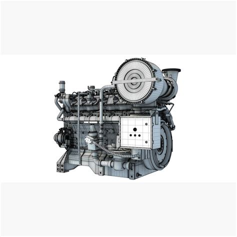 산업용 가스 발전기 엔진 3d 모델 다운로드 엔진 On