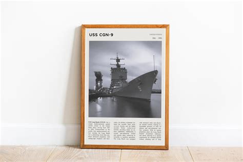Uss Long Beach Cgn 9 Wall Art Cruiser Poster Uss Long Beach Cgn 9 Blac