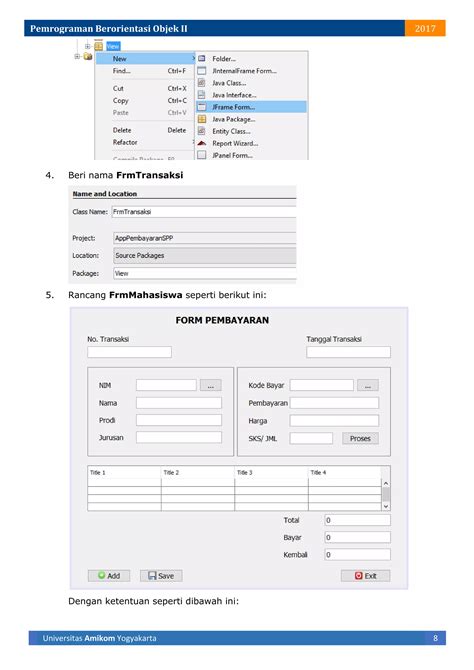 Cara Membuat Form Transaksi Java PDF