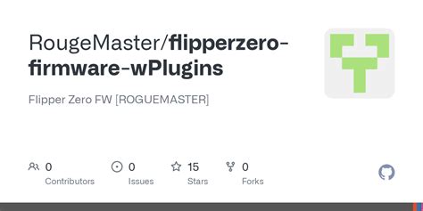 Github Rougemasterflipperzero Firmware Wplugins Flipper Zero Fw