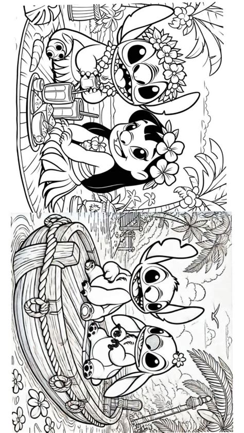 Lilo And Stitch Disney Coloring Pages With Complex Background Return To