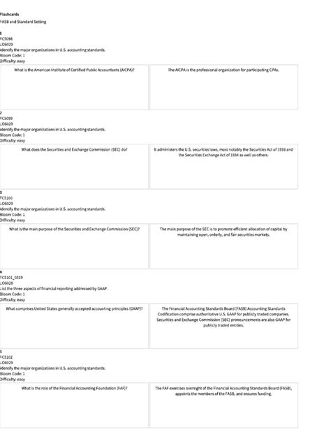 A01 Fasb And Standard Setting Flashcards Pdf