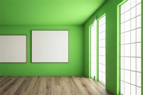 Premium Ai Image Green Interior Generative Ai