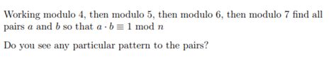 Solved Working Modulo Then Modulo Then Modulo Then Chegg