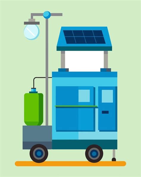 Premium Vector A Mobile Solar Water Filtration Unit That Can Be