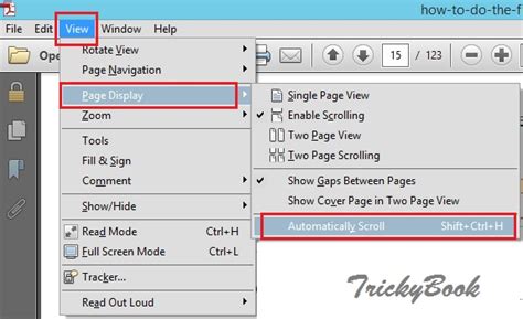 Auto Scroll A Document In Adobe Reader Continually TrickyBook