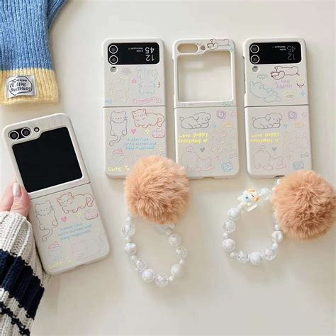 테트라 삼성 갤럭시 Z플립5 Z플립4 Z플립3 제트플립5 지플립5 Zflip5 행온택 비즈 스트랩 캐릭터 패턴 하드 케이스