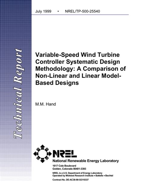 Variable Speed Wind Turbine Controller Systematic Design Methodology