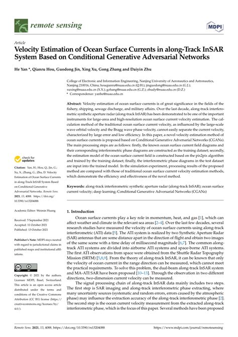 Pdf Velocity Estimation Of Ocean Surface Currents In Along Track Insar System Based On