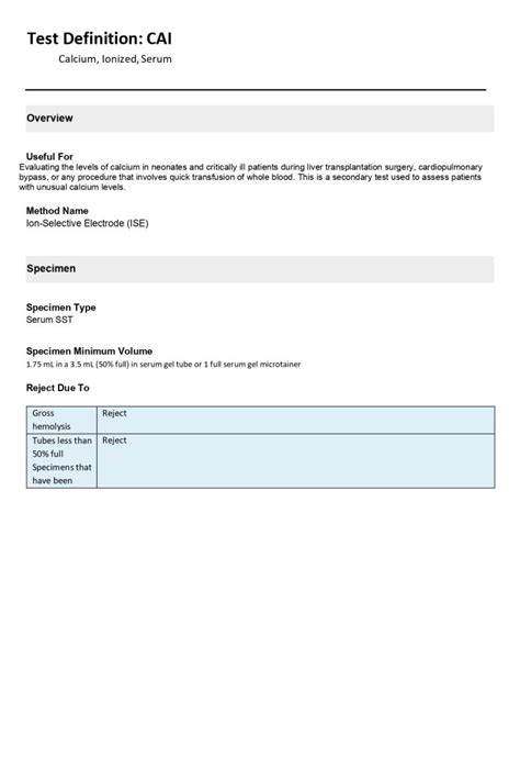 Bahrain Medical Laboratory Calcium Ionized Serum