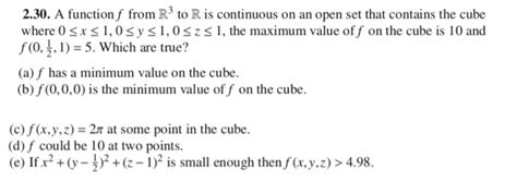 solved 2 30 a functionf from r3 to r is continuous on an