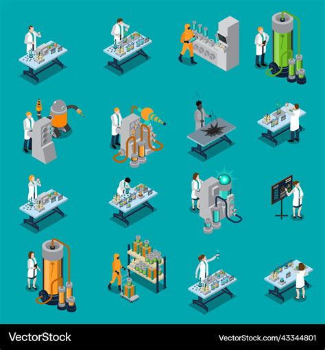 Scientist Icons Set Royalty Free Vector Image Vectorstock