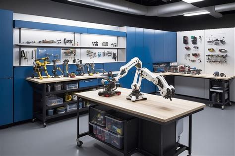 Premium Photo Showcase A Robotics Lab With Spare Parts Tools And A