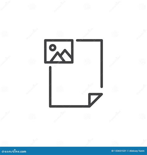 Image File Document Outline Icon Stock Vector Illustration Of Document Sign 133651531