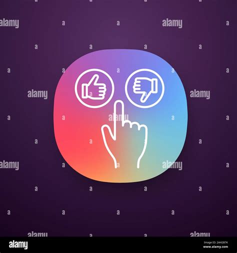 Like And Dislike Buttons Click App Icon UI UX User Interface Thumbs Up And Down Hand Pushing