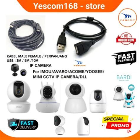Jual Kabel Power Male Female Extender Kabel Perpanjangan Usb Buat Cctv Ip Camera Bardi Xiaomi