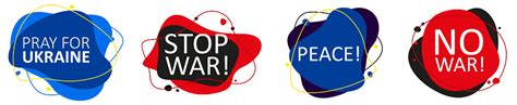 노 전쟁 전쟁을 중지 평화 우크라이나를 위해기도의 그림과 평면 기하학적 모양의 세트 0명에 대한 스톡 벡터 아트 및 기타 이미지 0명 기하 도형 라벨 Istock